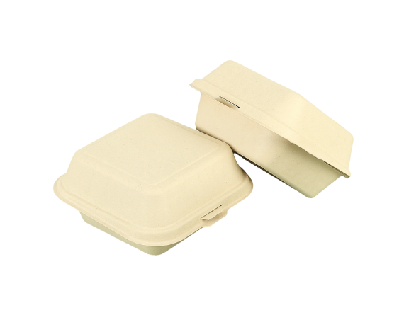 6 Inch Bamboo Fiber Food Container - Eco-Friendly Clamshell